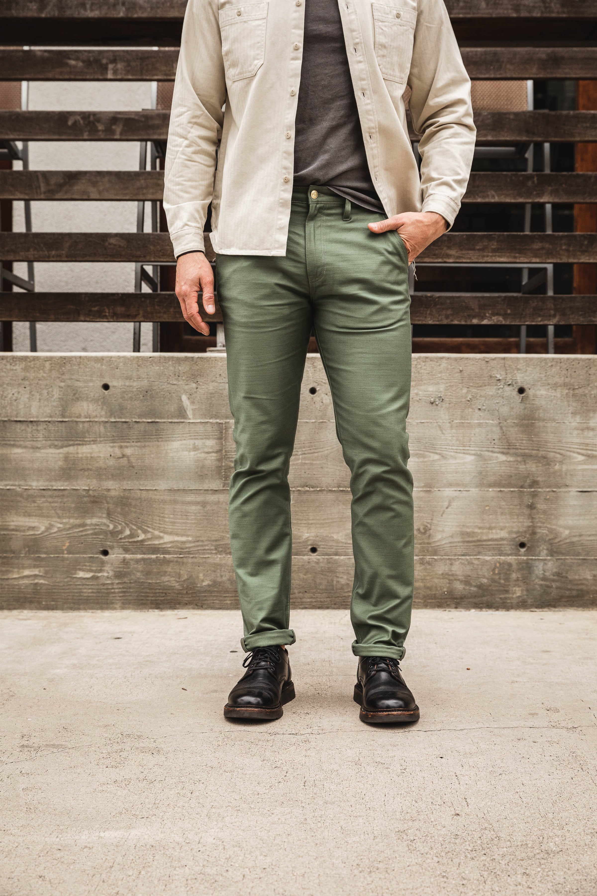 Benzak Denim Developers - BC-01 - TAPERED CHINO - 10 oz. Army Green Mi
