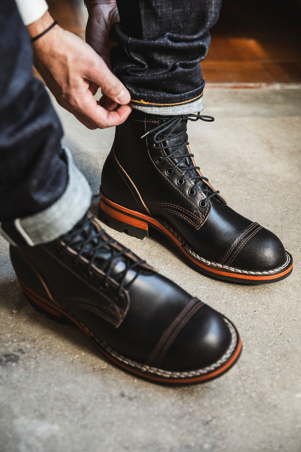 Tommy's Closet - Nicks Boots - Triton Boot - Black Waxed Flesh (Size 8