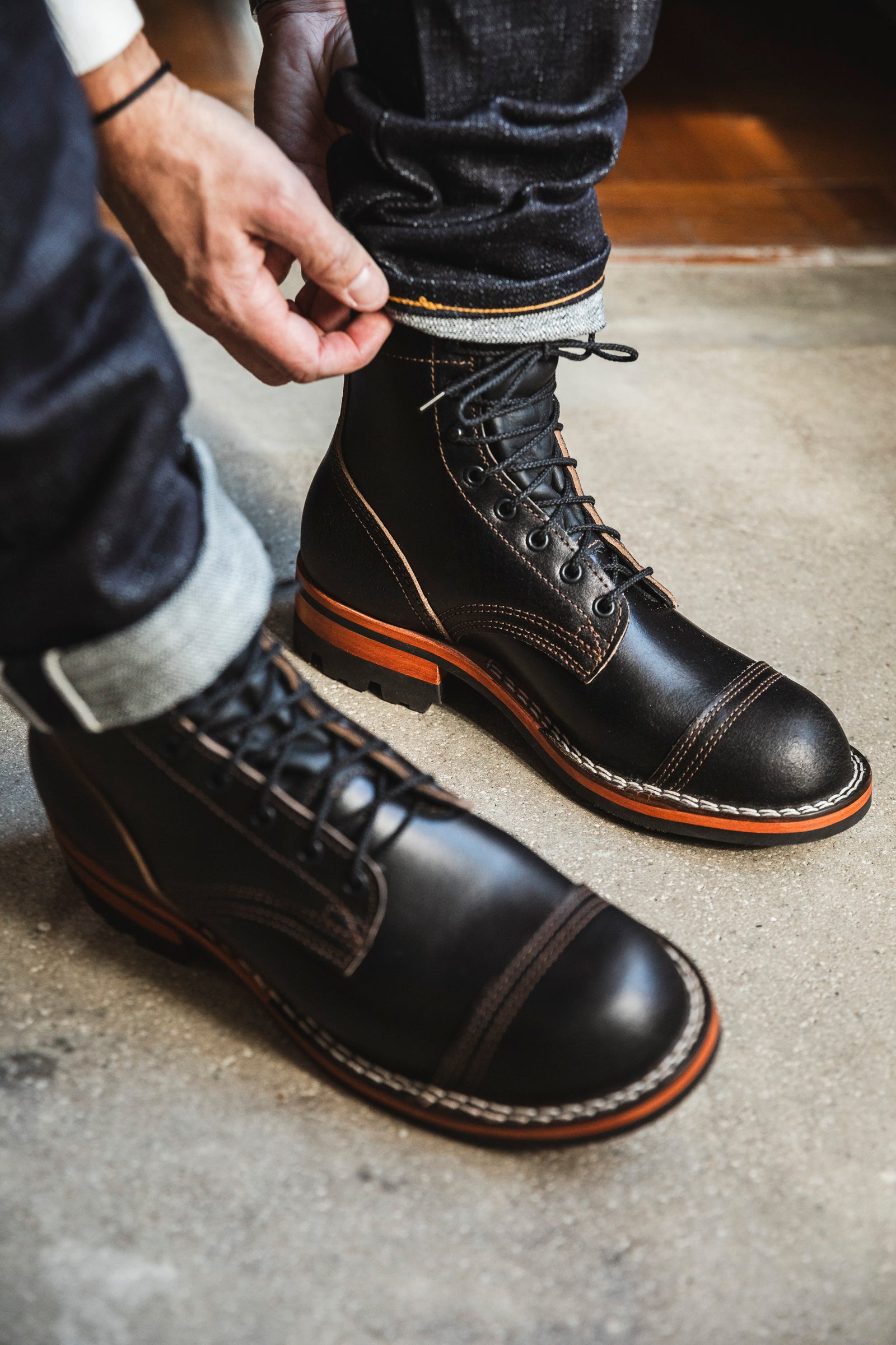 Tommy's Closet - Nicks Boots - Triton Boot - Black Waxed Flesh (Size 8