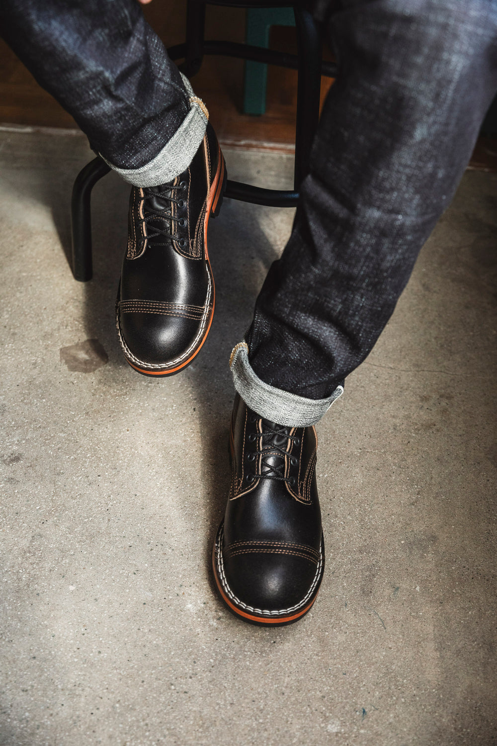 Tommy's Closet - Nicks Boots - Triton Boot - Black Waxed Flesh (Size 8